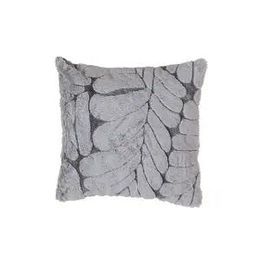 Hogewoning Cushion Cozy Leaf Fake Fur 45x45cm White/Grey