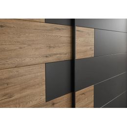Pol-Power Pol Power Kleiderschrank LINEA Bartex Eiche/Graphit ca. 270x210x60 cm