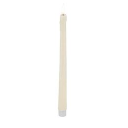 LC Wholesaler LED Dinnerkerze 2er Set Basic Echtwachs cream rustic 2,2x26,5cm 3D-Flamme warmwei&szlig;
