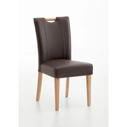 NIEHOFF SITZM&Ouml;BEL Niehoff Polsterstuhl 6881 Dunkelbraun Gestell Eiche massiv