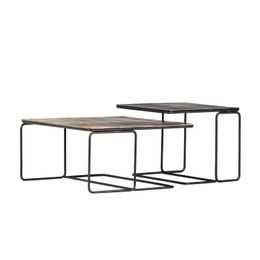 Gutmann Couchtisch-Set Mix&Match messingfarben antik/ bronzefarben antik/schwarz 70x70 cm und 52x52 cm