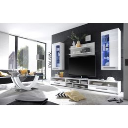 Stolkom Couchtisch Glasplatte/wei&szlig; HG Lack ca.120x 48x60 cm