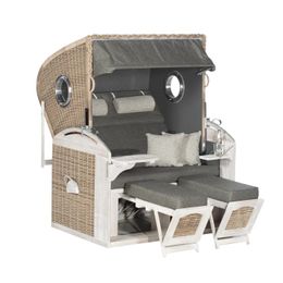 M&uuml;sing Strandkorb Rustikal Comfort XL mit Bullaugen anthrazit