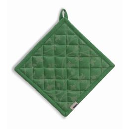 Kela Topflappen Cora Gr&uuml;n Muster 20x20 cm