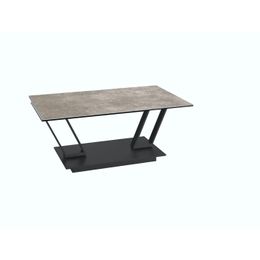 Akante Couchtisch Zementgrau/Schwarz 93-163x60x42 cm