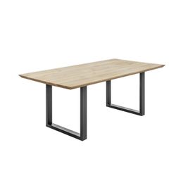 Stolkom Esstisch Bennet Eiche massiv/Metall schwarz ca. 200x74x100 cm