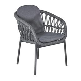 LC Garden Gartenstuhl mit Armlehne Bari Dunkelgrau/Anthrazit ca. 63x64x78,5 cm