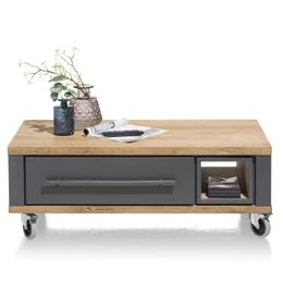 Henders & Hazel Jardin Couchtisch 39905-ANT, Eiche Railway brown furniert, Akzent: Anthrazit, ca.100x38x60 cm