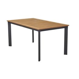 LC Garden Ausziehtisch Unicamo ca. 180-240x90x75 cm Aluminiumgestell Anthrazit Gartentischplatte Teak Natur