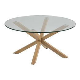 Actona Couchtisch Heaven Glas/Eiche foliert Druchmesser ca. 82 cm