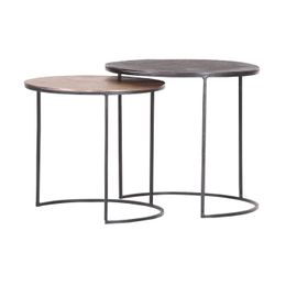 Gutmann Beistelltisch-Set Mix & Match kupferfarben antik/ messingfarben antik/schwarz ca.55x51cm/ca.49x46 cm
