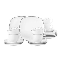 Seltmann Weiden Seltmann Kaffeeservice 18-teilig eckig Lido Black Line