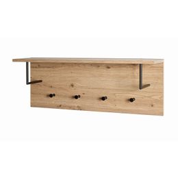HAKU Wandgarderobe Parma 8 Eiche Dekor ca. 80x30x20 cm