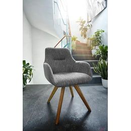 3S Frankenm&ouml;bel Polstersessel ST-0642 Grau mit Drehfunktion ca.55x87x60 cm