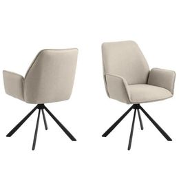 Actona Stuhl Glenda drehbar Beige ca. 61x88,5x63 cm