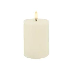 LC Wholesaler LED Stumpenkerze Basic Echtwachs Cream rustic 7,5x10 cm warmwei&szlig;