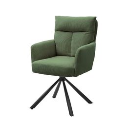 Stolkom Armlehnenstuhl Sofia Cord Gr&uuml;n 180 Grad drehbar ca. 61x93x66 cm