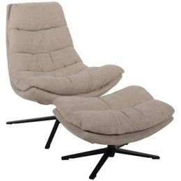 Duo Collection Relaxsessel mit Hocker Porto Sand 83x100x92 cm