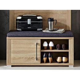 Innostyle Garderobenbank Go 3015HH60, Sonoma Eiche Nachbildung, Sitzkissen grau ca.90x40x36 cm