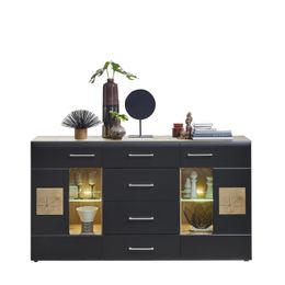 Innostyle Sideboard Sonate schwarz, braun, Eiche, Holz
