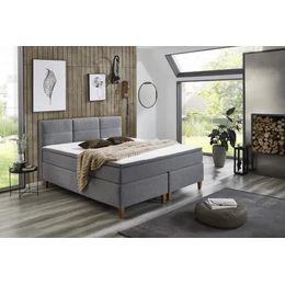 SUN GARDEN Boxspringbett Kenora 180x200 cm grau