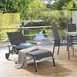 MwH Rollenliege Kensington Plus Eisengrau/Anthrazit 209x74x46 cm