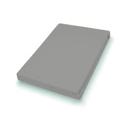 Hahn Haustextilien Spannbetttuch Jersey Kiesel 90-100x200 cm