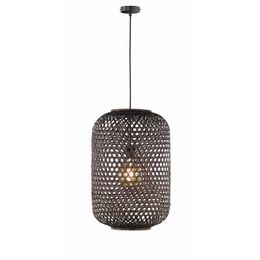Fischer und Honsel F&H Pendelleuchte 1-flg., 250 x 40 cm_Bambus schwarz, schwarz matt