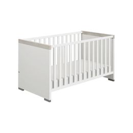 Paidi Babybett Kira Kreidewei&szlig;/Eiche-Nautik-NB ca. 140x70 cm