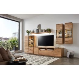 IDEAL Wohnwand Siegen Alteiche 364x212x56 cm - inkl. Beleuchtung -