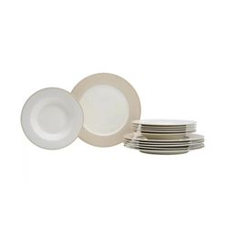 Ritzenhoff & Breker Ritzenhoff & Breker Tafelservice 12-teilig Geo Beige/Wei&szlig;