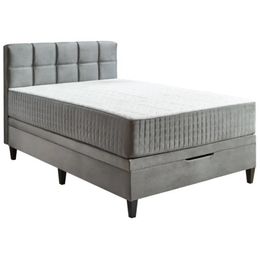 SUN GARDEN Boxspringbett BX2590 Wien inkl. Bettkasten Grau ca. 140x200 cm