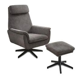 ProCom Pro Com Relaxsessel Hamilton mit Hocker 360 Grad drehbar Cord ca. 84x108x78 cm