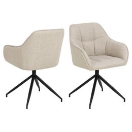 Actona Esszimmerstuhl mit Armlehne Brenda Beige drehbar ca. 58x84,5x54,5 cm