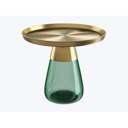 Akante Beistelltisch Drop Bronze/Flaschengr&uuml;n &Oslash; 60x52 cm