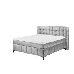 ED Lifestyle Boxspringbett Oregon in Grau inkl. Topper 180x200cm