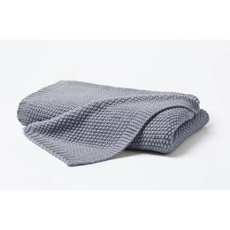 Hahn Haustextilien Hahn Strickdecke ca. 130x170 cm Mittelgrau