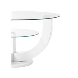 Stolkom Couchtisch Klarglas/wei&szlig; HG lackiert ca. 80x 40x80 cm