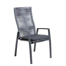 Interliving Gartenstuhl mit Armlehne Anthrazit ca. 66,5x57x107 cm