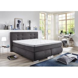 SUN GARDEN Boxspringbett Tofino in Anthrazit ca. 180x200 cm