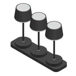 FH Lightning Tischleuchte 3-er Set Sandschwarz