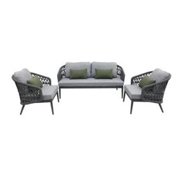 Interliving Lounge-Set 3-teilig Anthrazit/Hellgrau