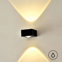 Fischer und Honsel F&H Wandleuchte, 2-flg., 7 x 8,3 cm Schwarz