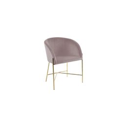 Actona Esszimmerstuhl Nelson 80428, Dusty rose, Gestell Metall chrom gold
