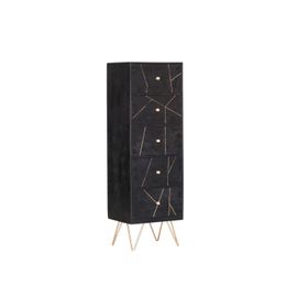 Gutmann Kommode Scan Akazie schwarz/goldfarben ca. 50x43x153 cm