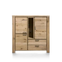 Habufa Highboard Canova 39591RWB, Eiche Railway braun furniert, Griff: silber, ca.140x140x45 cm