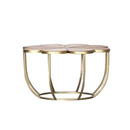 Gutmann Couchtisch Bloom Akazie massiv/messingfarbig Durchmesser 70x38 cm