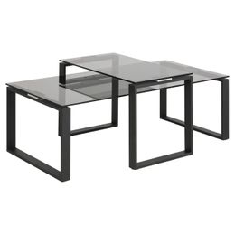Actona Couchtischsatz Glas/Metall Katrine ca. 115x55x45 cm