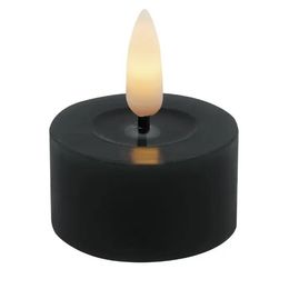 LED Teelicht 2er Set Winter Echtwachs winter black smooth 4,5x2,5cm 3D-Flamme warmwei&szlig;