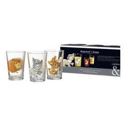 Ritzenhoff & Breker Ritzenhoff Trinkgl&auml;ser Waldtiere 205 ml, 3-tlg. Klar/Bunt